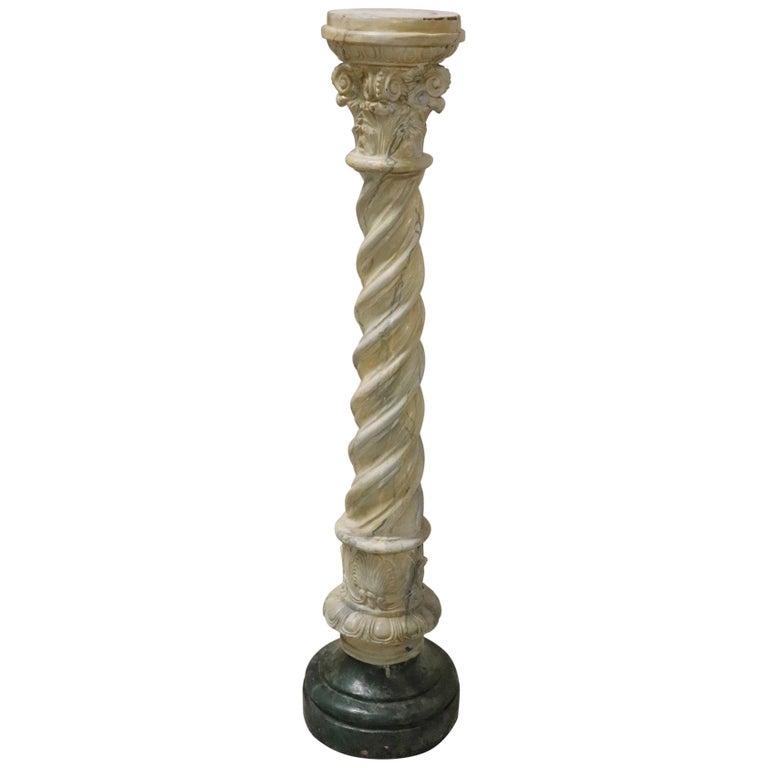 Early 20th Century Italian Column in Carved and Painted Terracotta For ...