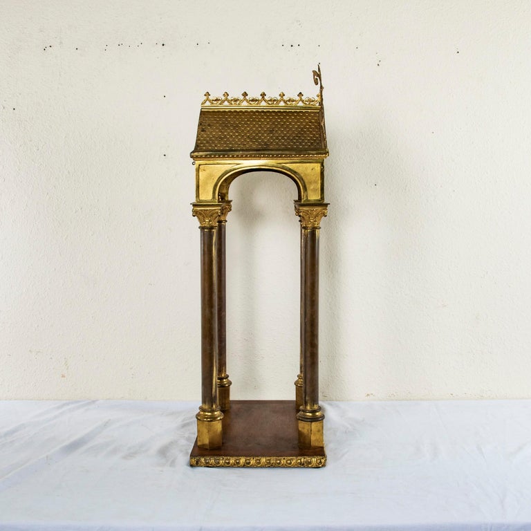 Early 20th Century Italian Gilt Brass and Wooden Altar or Sculpture ...