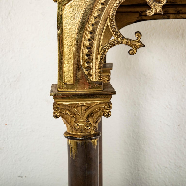 Early 20th Century Italian Gilt Brass and Wooden Altar or Sculpture ...
