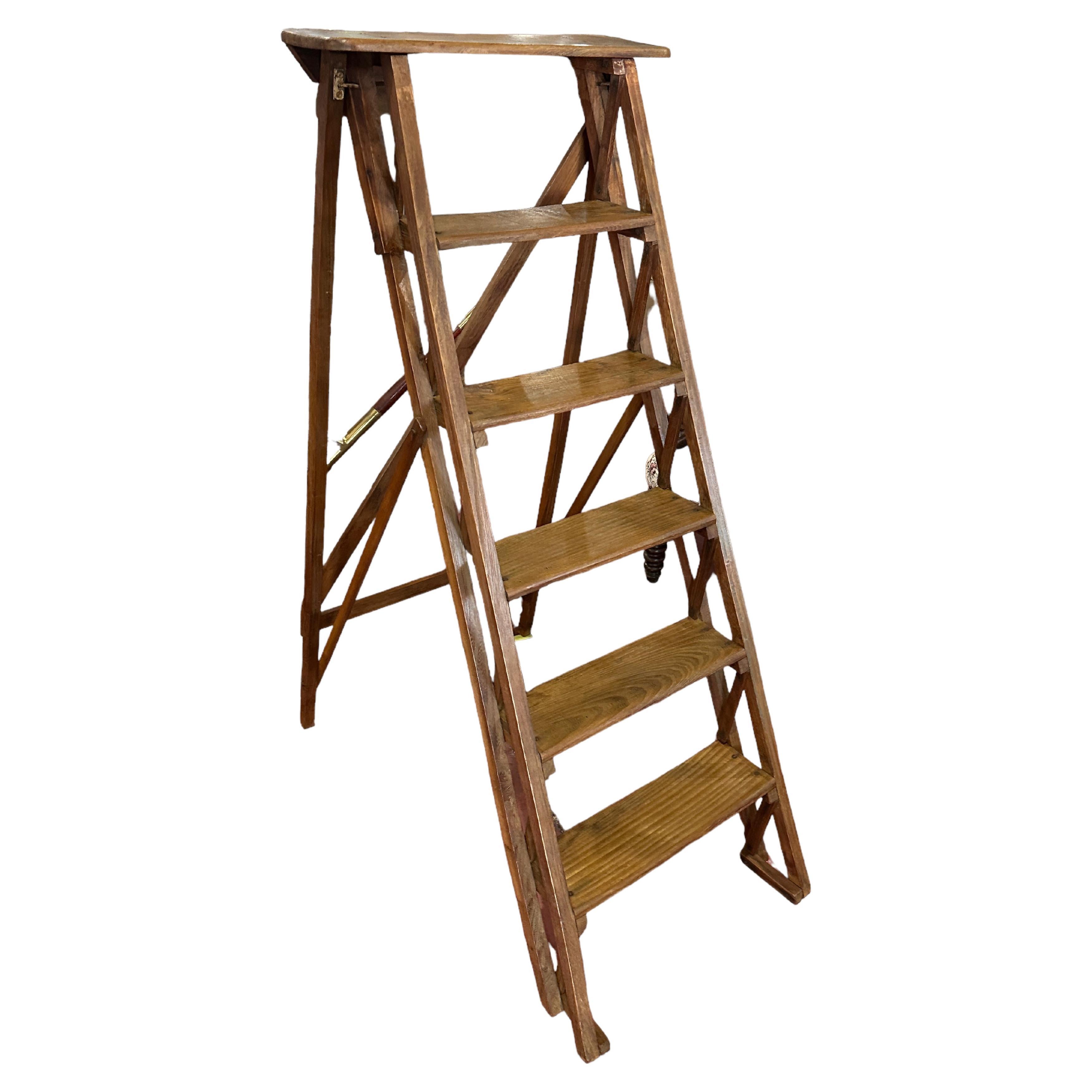 Early 20th Century Italian Library Ladder, Vintage For Sale at 1stDibs
