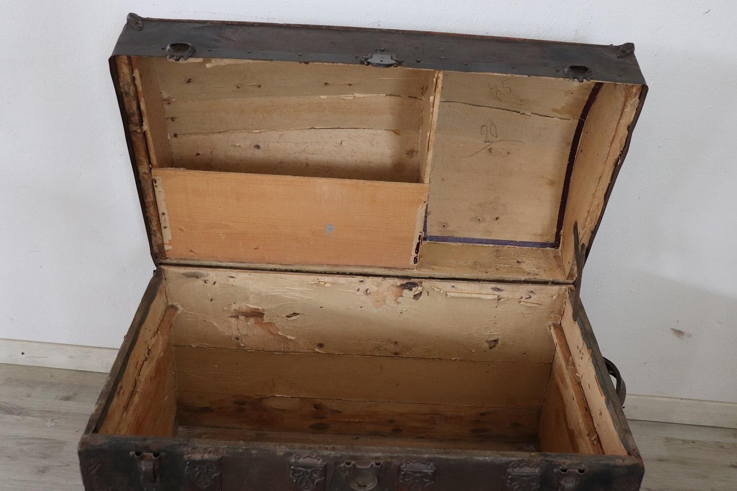 Early 20th Century Italian Poplar Wood Antique Rustic Trunk For Sale at ...