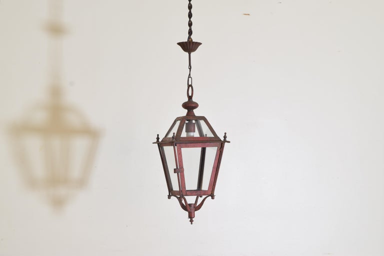 Early 20th Century Italian Red Painted Iron Lanterns (5 available) For ...