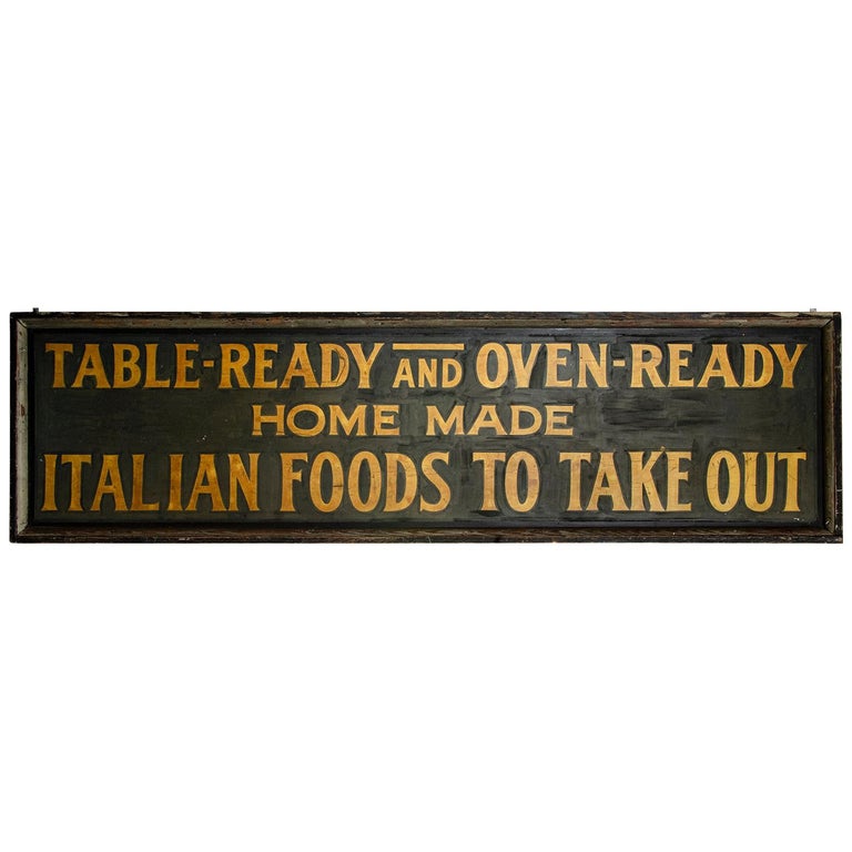 Early 20th Century Italian Restaurant Sign at 1stDibs