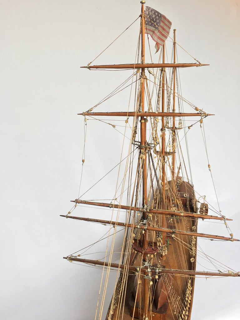 Early 20th Century Italian Ship Brigantine Pole Schooner Model at ...