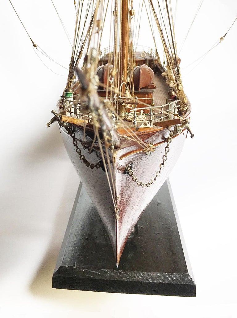 Early 20th Century Italian Ship Brigantine Pole Schooner Model at ...