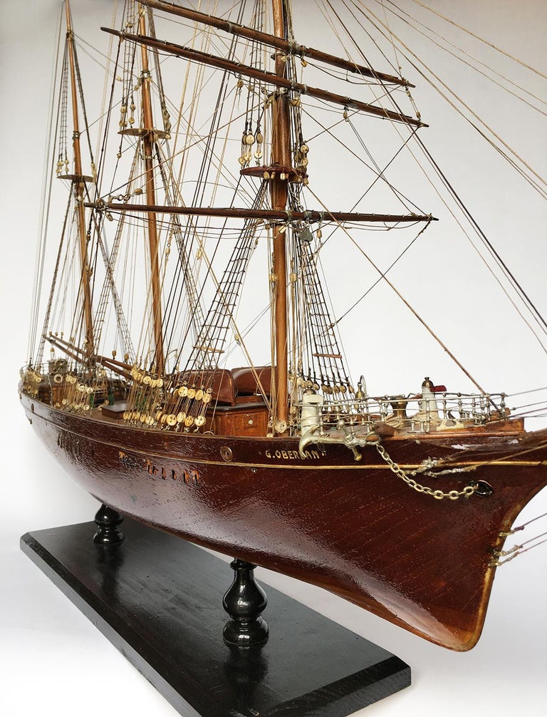 Early 20th Century Italian Ship Brigantine Pole Schooner Model at ...