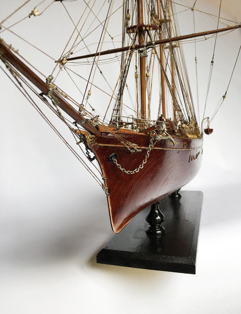 Early 20th Century Italian Ship Brigantine Pole Schooner Model at ...