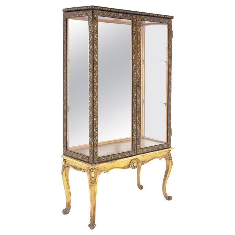 Early 20th Century Italian Vintage Showcase in Painted Wood and Glass ...