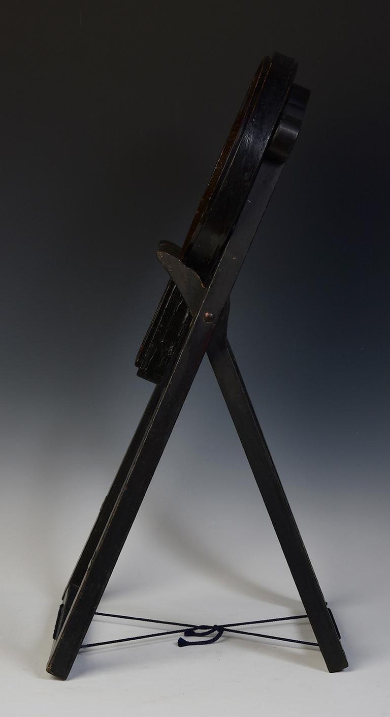 Early 20th Century, Japanese Bronze Mirror with Wooden Case and Stand ...
