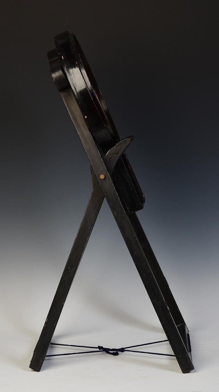 Early 20th Century, Japanese Bronze Mirror with Wooden Case and Stand ...