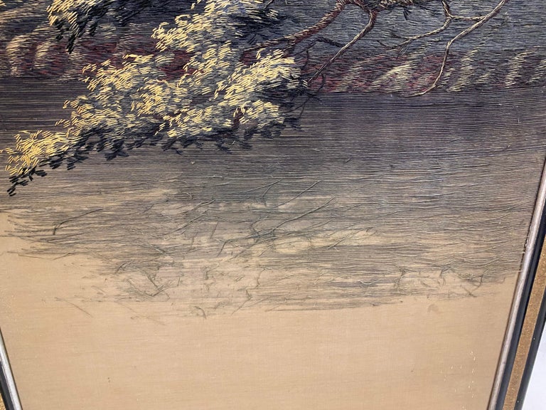 Early 20th Century Japanese Silk Screen For Sale at 1stDibs