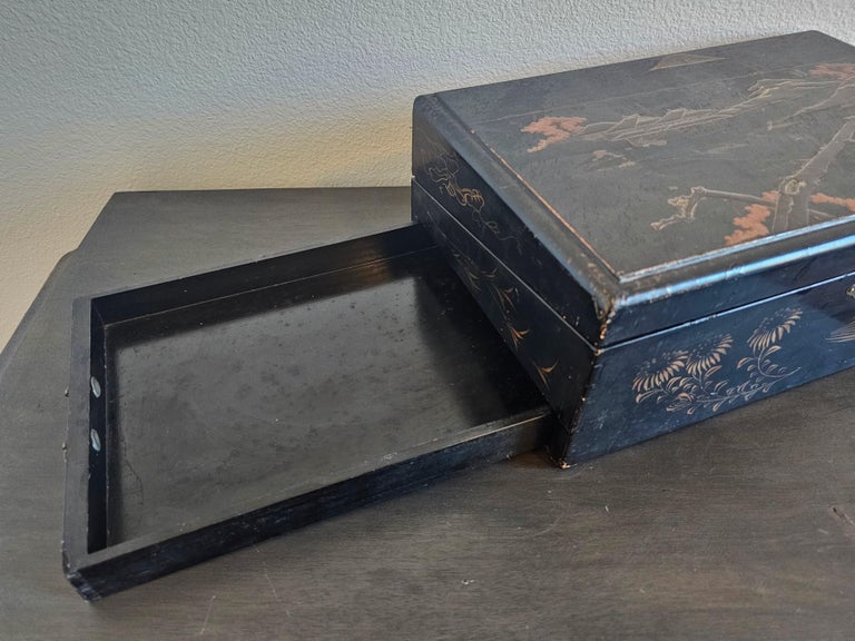 Early 20th Century Japanese Writing Box Travel Desk For Sale at 1stDibs