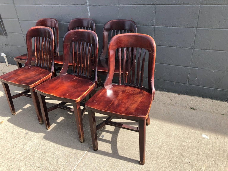 Early 20th Century Jury Chairs from Midwestern Law Legal Courtroom, Set ...