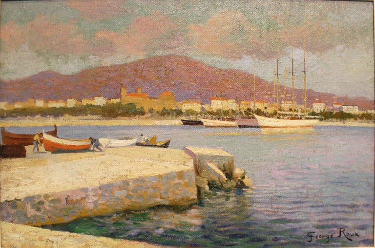 Early 20th Century Landscape Painting of Southern French Port by George ...