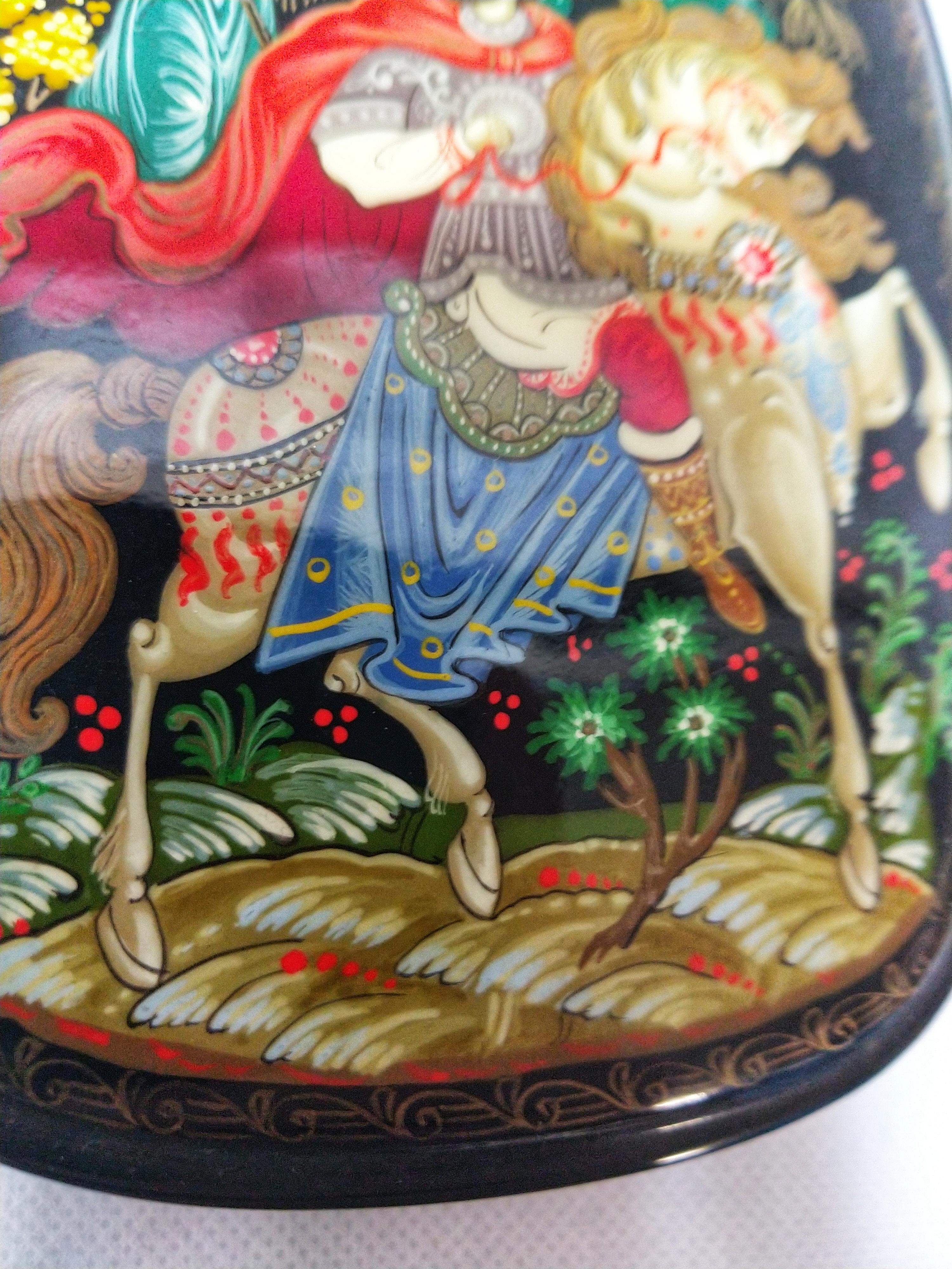 Early 20th Century Paper Mache Laquered Hand Painted and Signed Russian ...