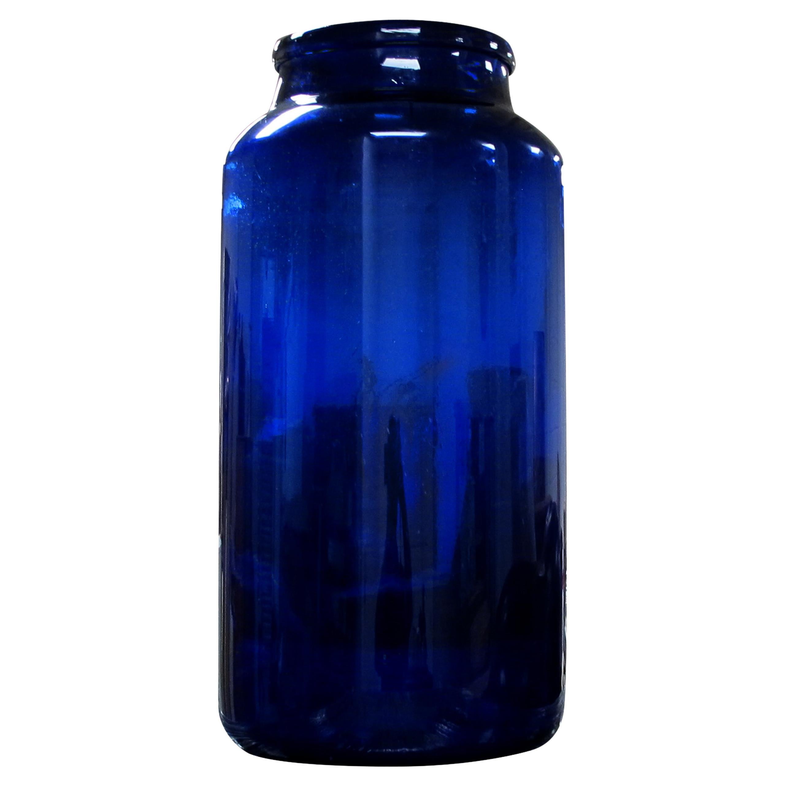Early 20th Century Large English Bristol Blue Glass Floor Vase For Sale ...