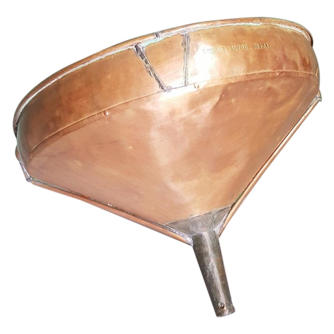 Early 20th Century Large French Copper Funnel from the Champagne ...