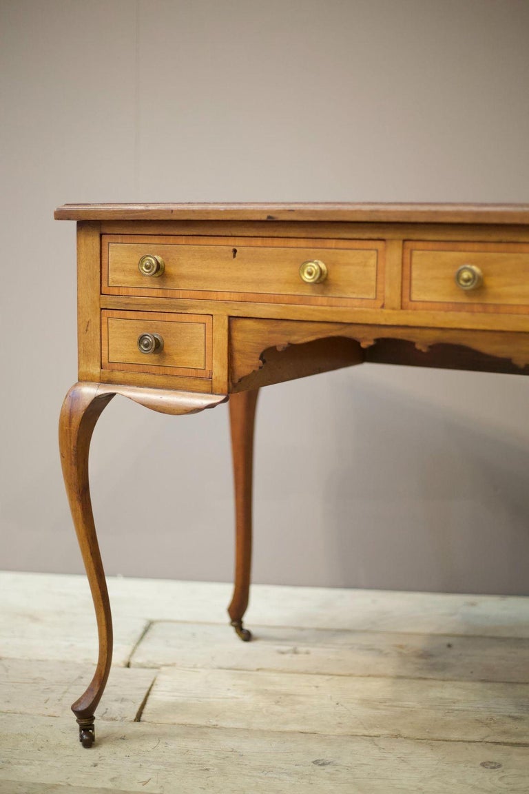 Early 20th Century Leather Topped Writing Table For Sale at 1stDibs