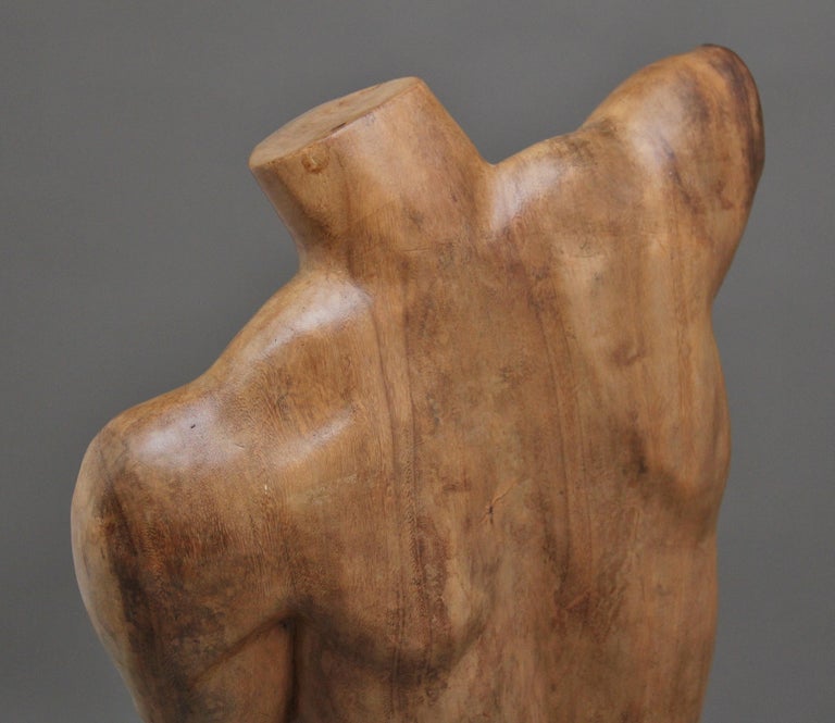 Early 20th Century Life Size Carved Female Torso For Sale at 1stDibs