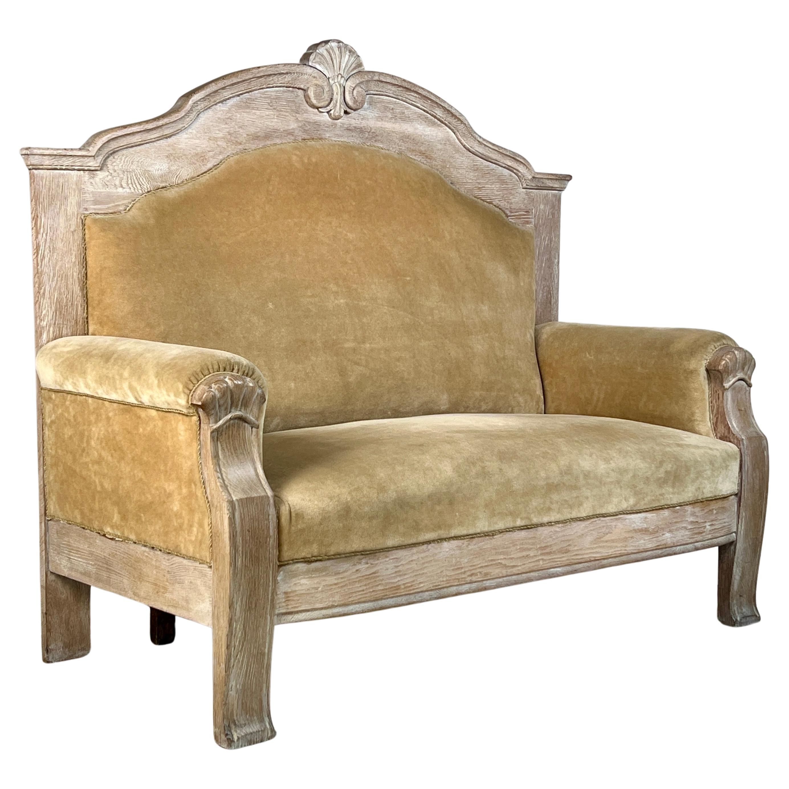 Rare English Early Oak and Upholstered Sofa, Late 17th Century at ...