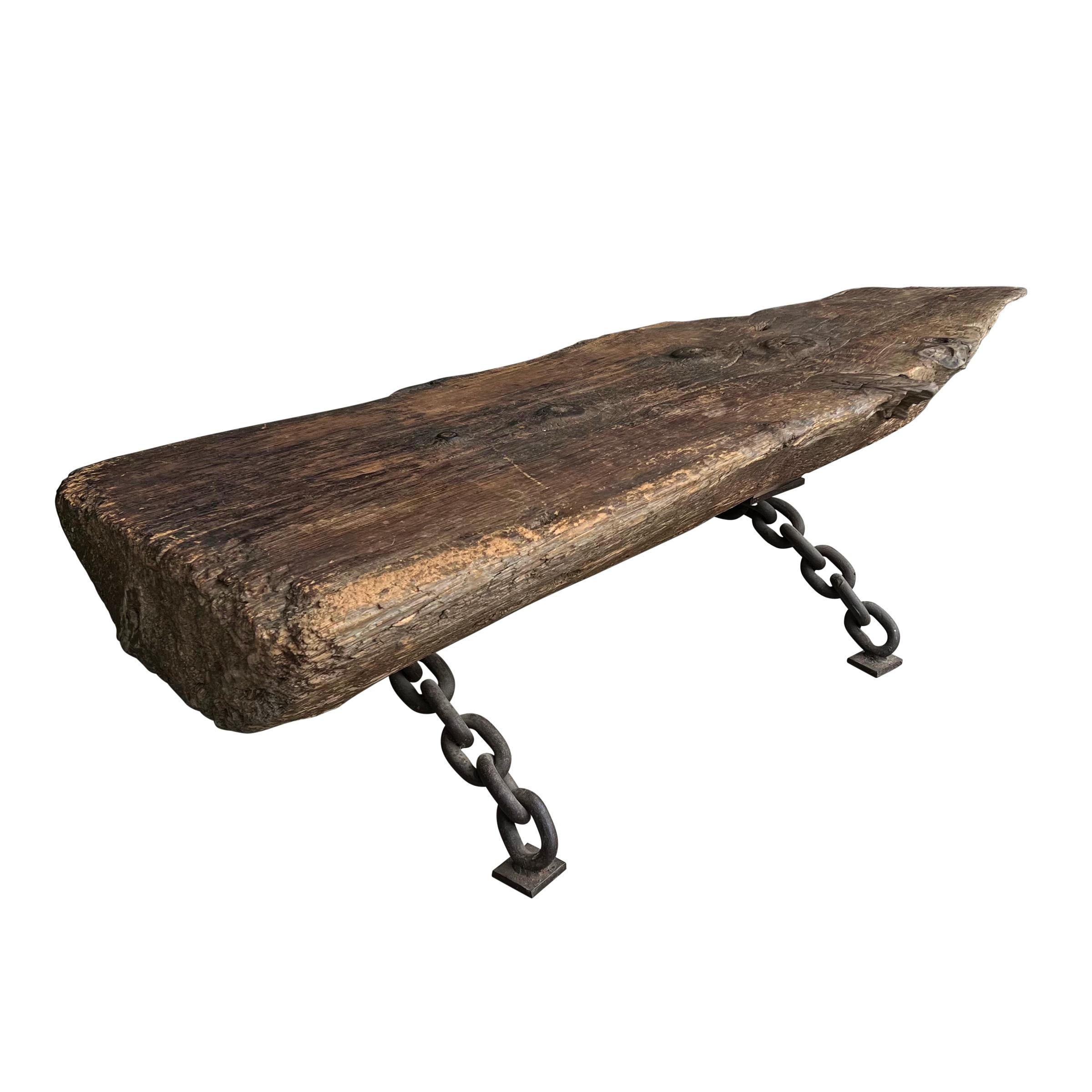 Early 20th Century Low Table with Chainlink Legs For Sale at 1stDibs