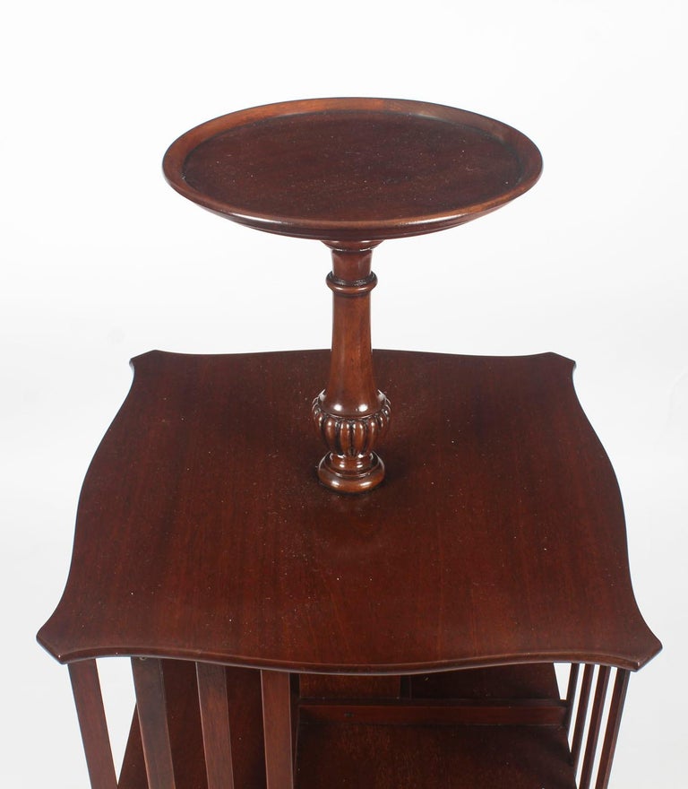Early 20th Century Mahogany Revolving Bookcase Book Stand with Pedestal ...