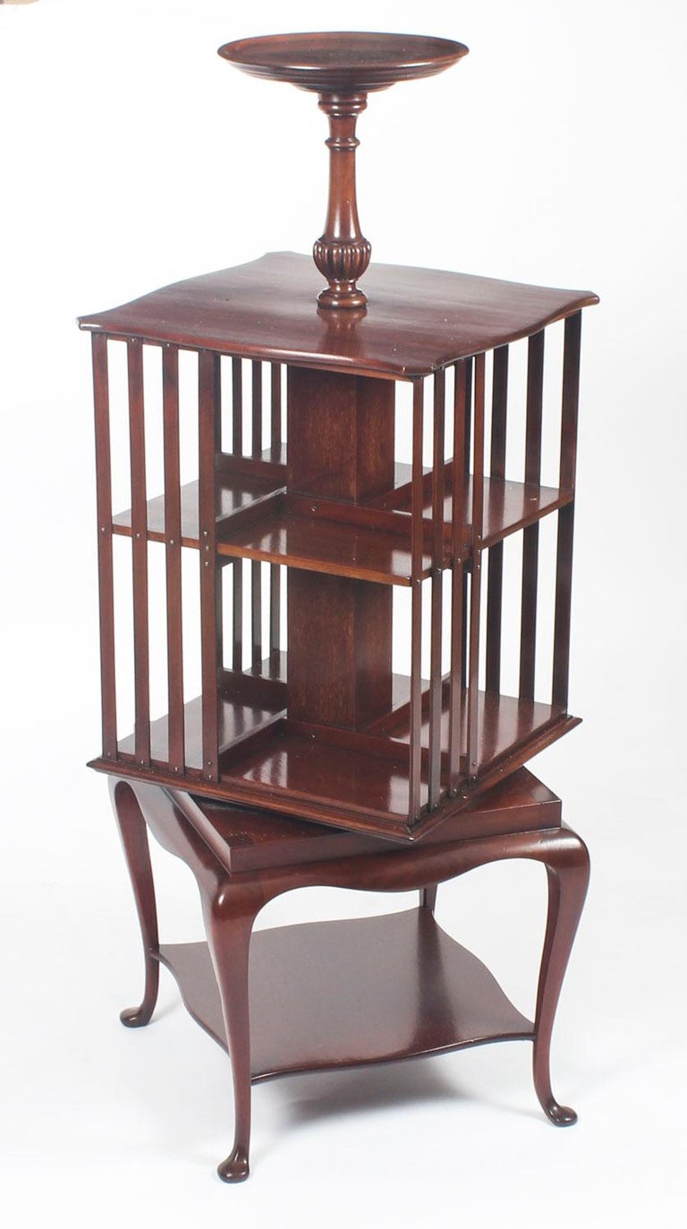 Early 20th Century Mahogany Revolving Bookcase Book Stand with Pedestal ...