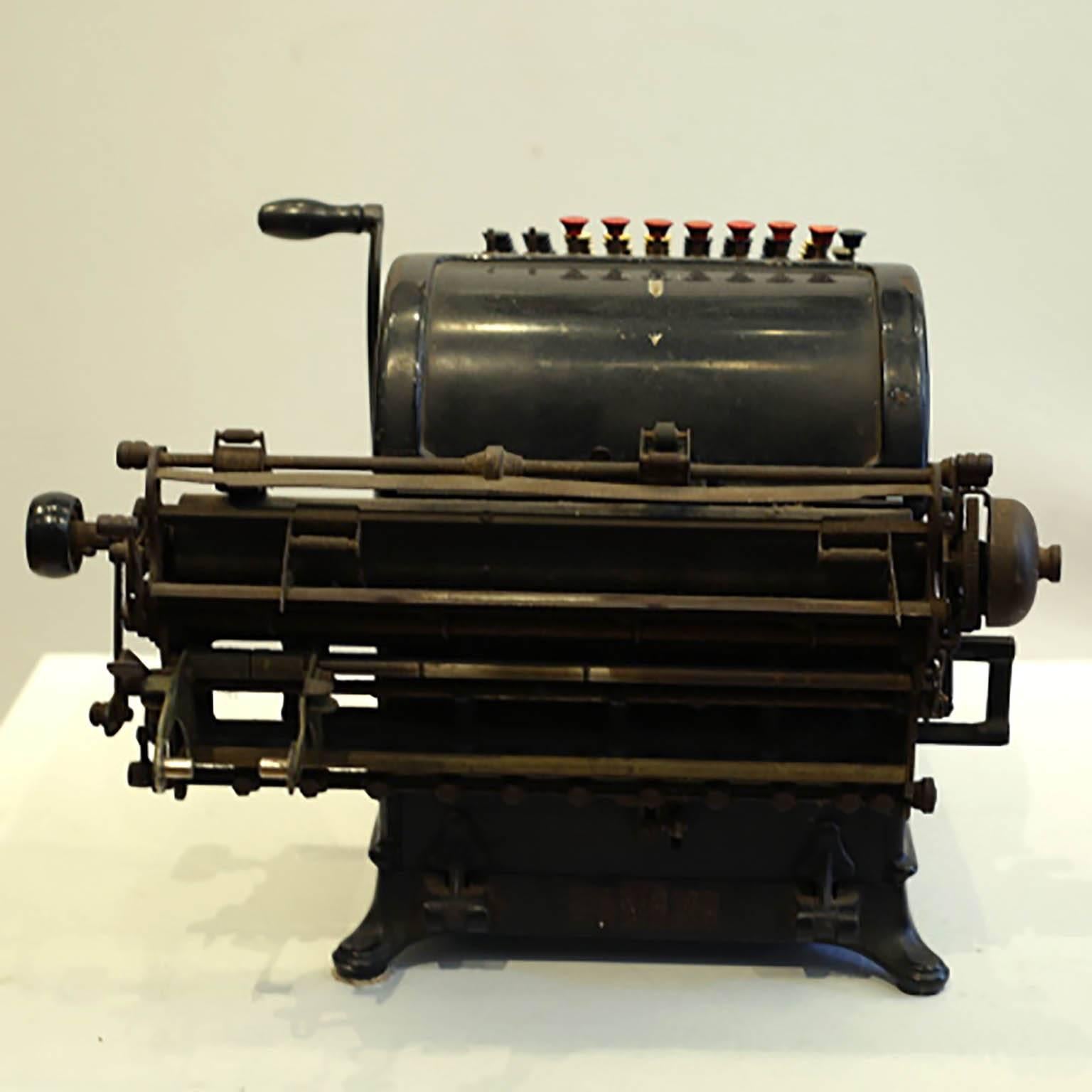 Early 20th Century Metal and Beveled Glass Burroughs Adding Machine ...