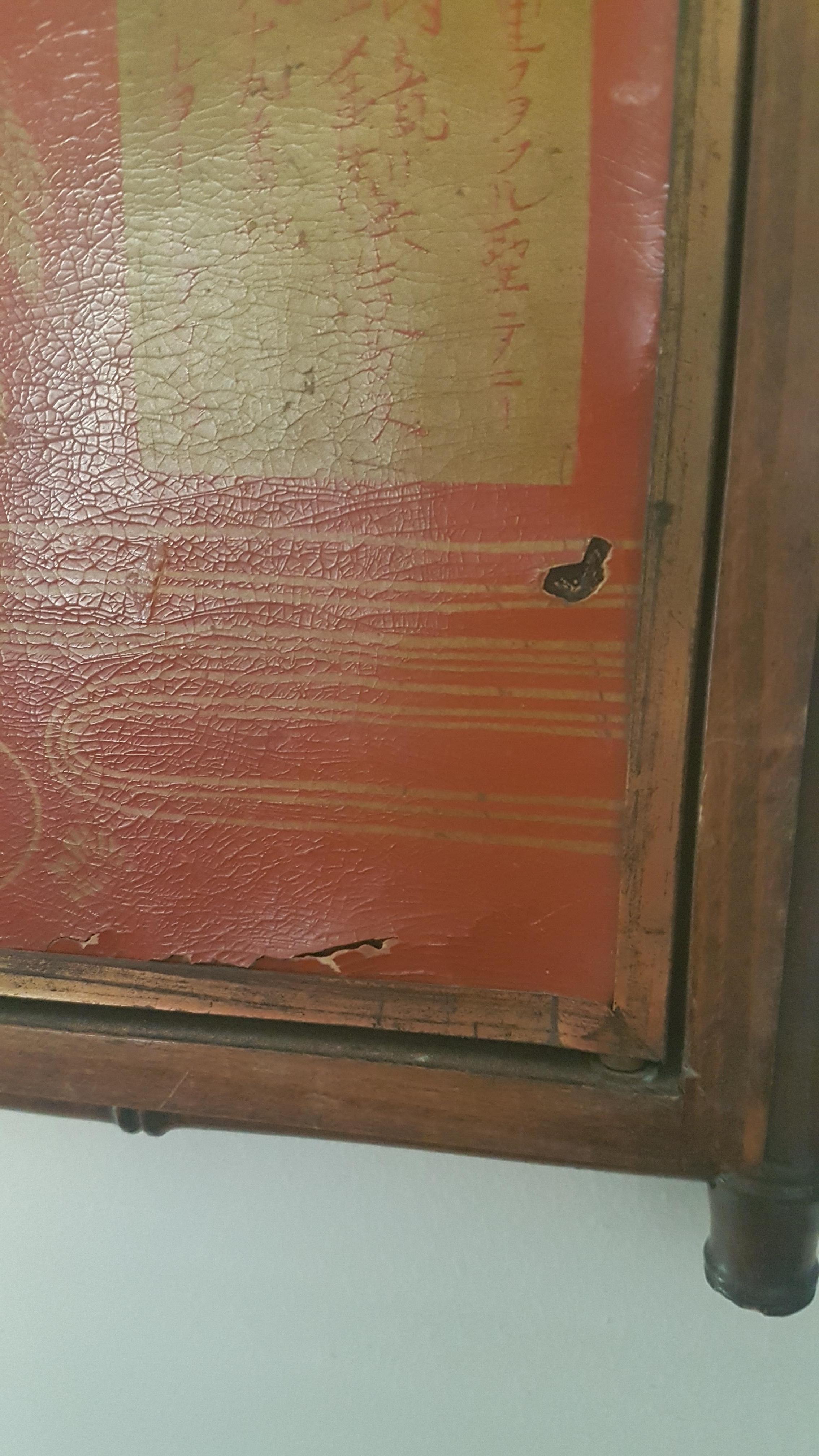 Early 20th Century Miroir Brot Faux Bamboo and Chinoiserie Tryptic ...