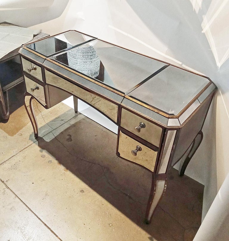 Mid 20th Century Mirrored Table / Desk For Sale at 1stDibs