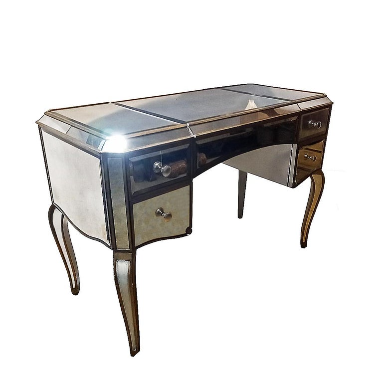 Mid 20th Century Mirrored Table / Desk For Sale at 1stDibs