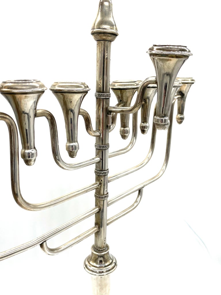 Early 20th Century Monumental Polish Silver Hanukkah Lamp For Sale at ...
