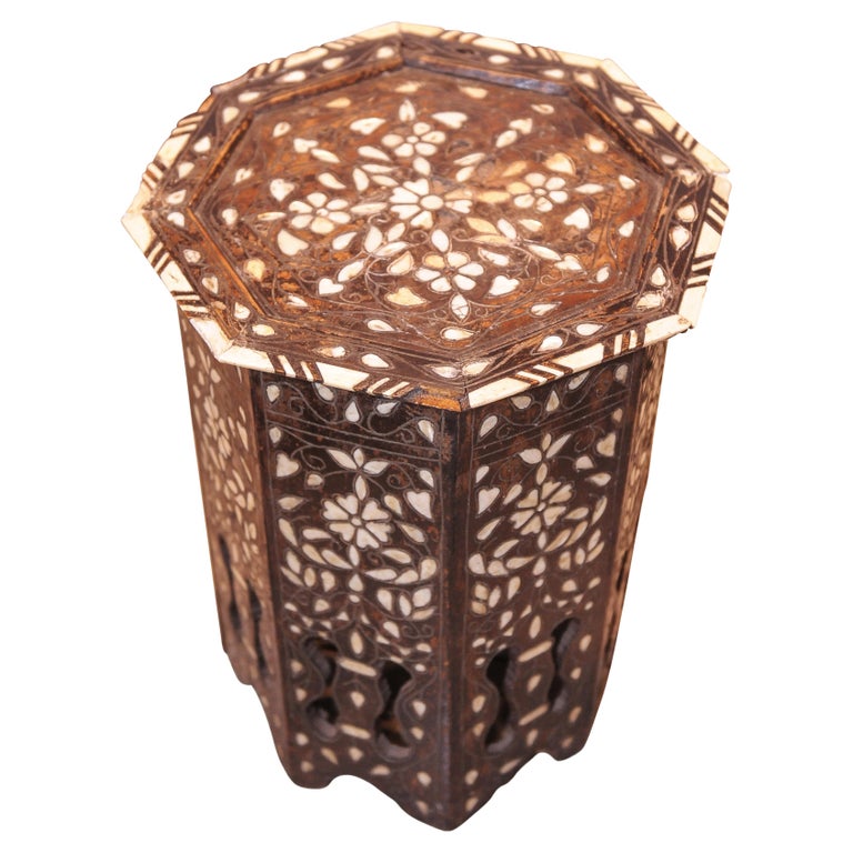 Early 20th Century Moorish Octagonal Tabouret Table with Decorative ...