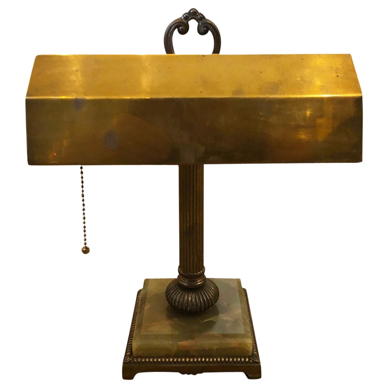 Early 20th Century Steel and Cast Iron Library Desk Lamp at 1stDibs