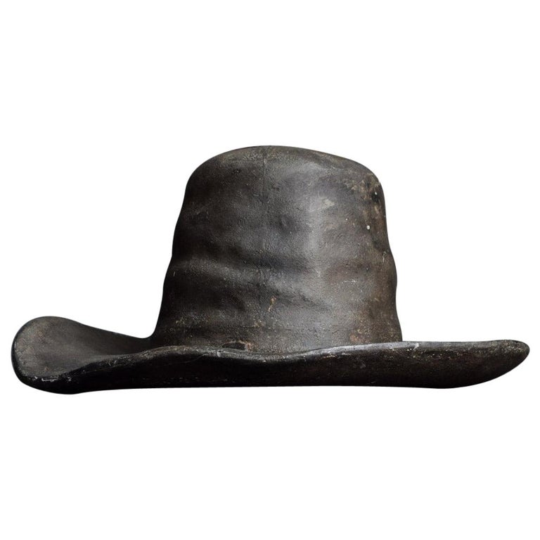 Early 20th Century Oversized Metal Hat Makers Trade Sign For Sale at ...