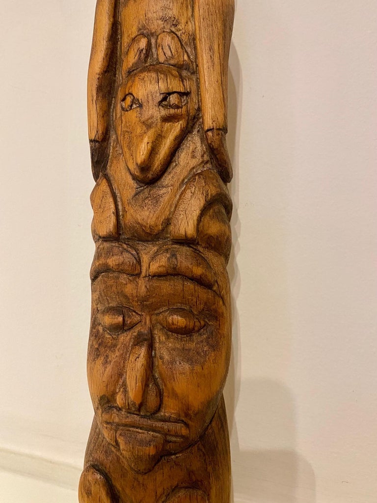 Early 20th Century Pacific Northwest Coast Carved Cedar TOTEM Pole For ...