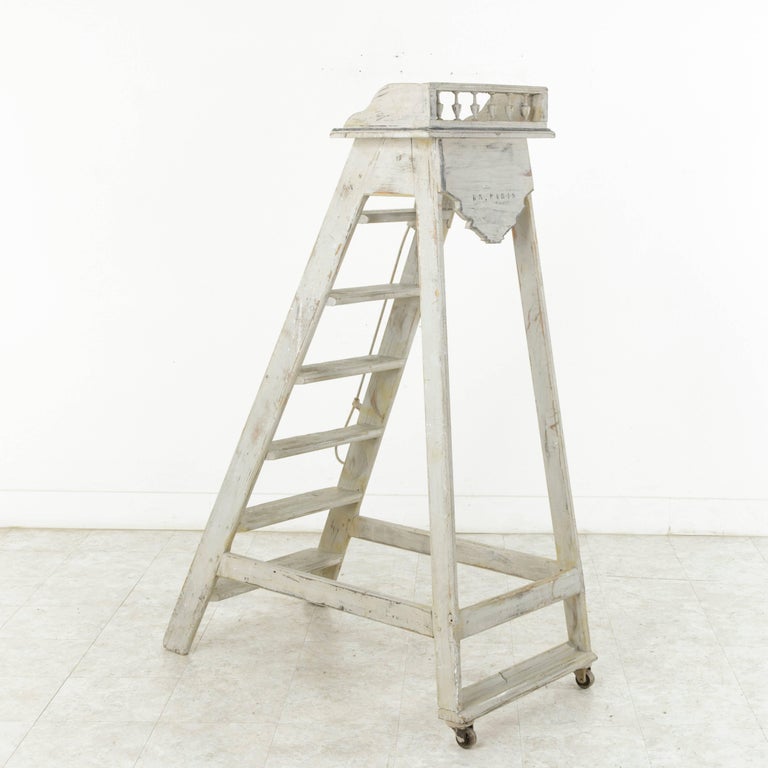 Early 20th Century Painted Library Ladder from Bibliothèque Nationale ...