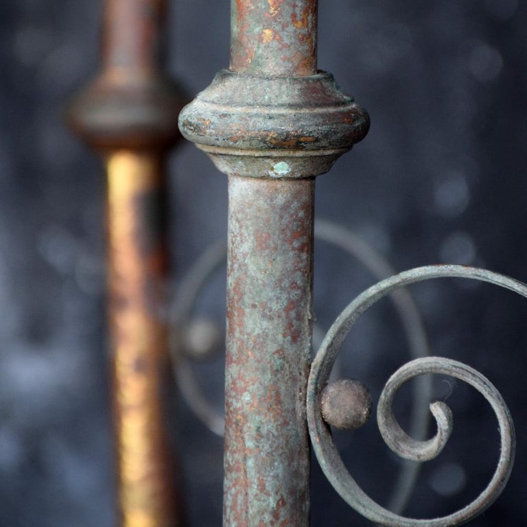 Early 20th Century Pair of Copper and Brass Converted Wall Gas Lights ...