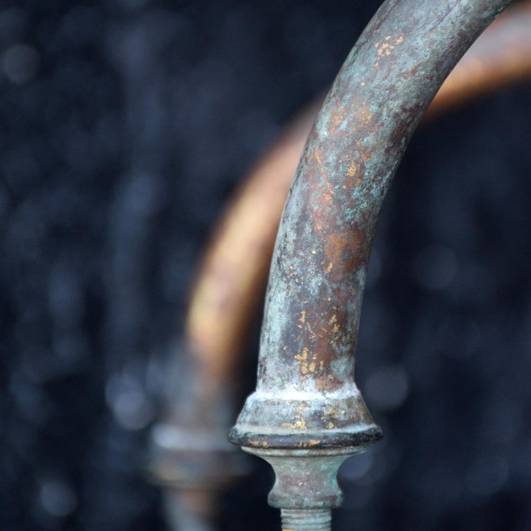 Early 20th Century Pair of Copper and Brass Converted Wall Gas Lights ...