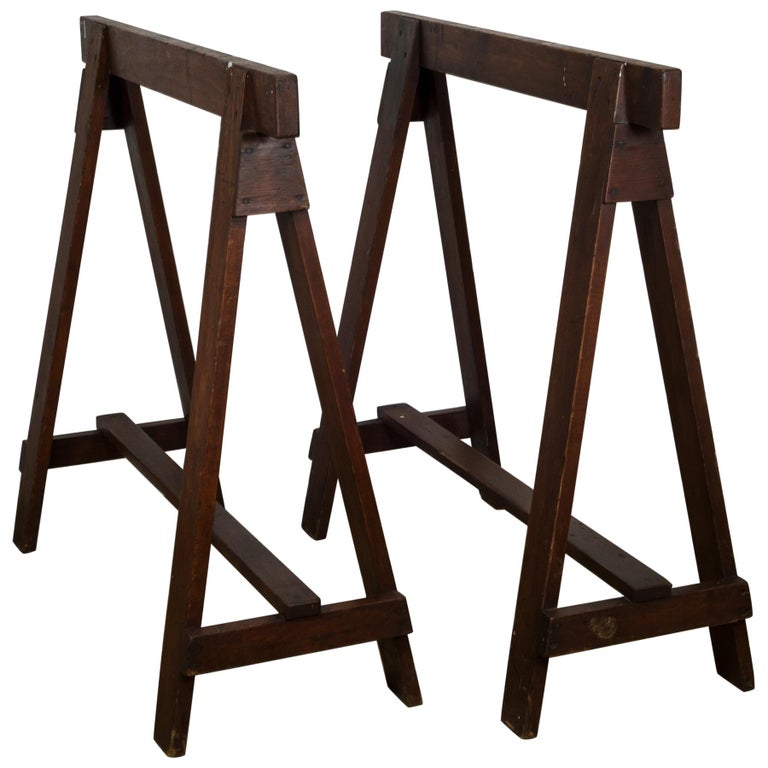Early 20th Century Pair of Douglass Fir Sawhorses, circa 1910 at 1stDibs