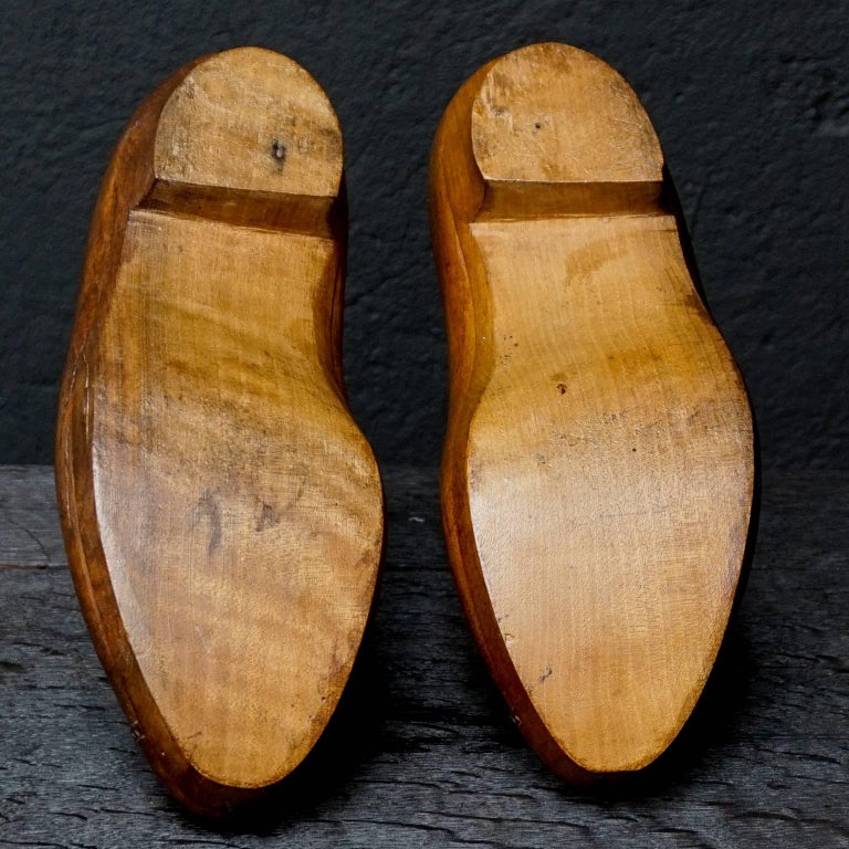 Early 20th Century Pair of French Sunday Clogs or Sabots Bois at 1stDibs