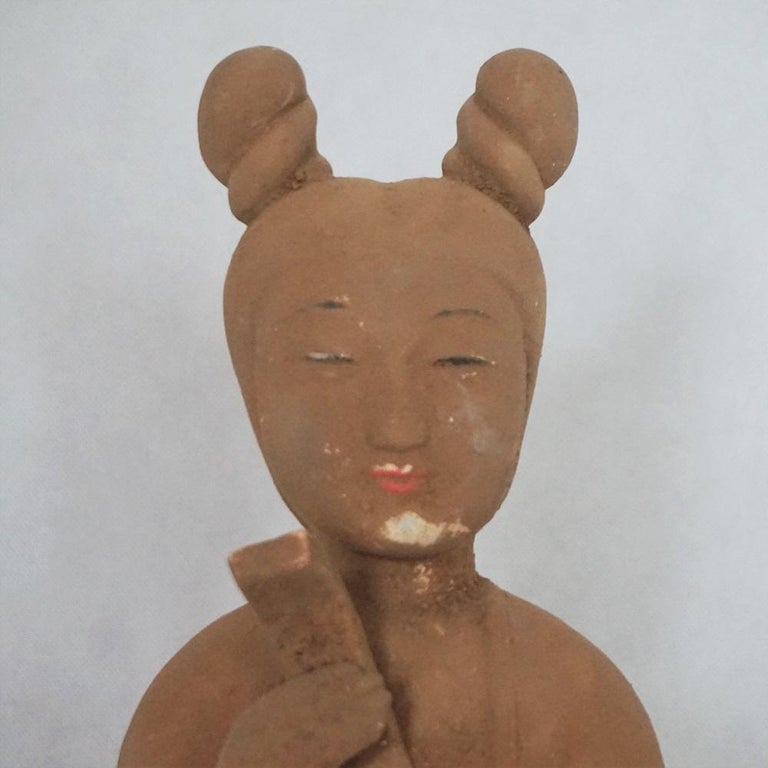 Early 20th Century Pair of Japanese Handcrafted Terracotta Female ...