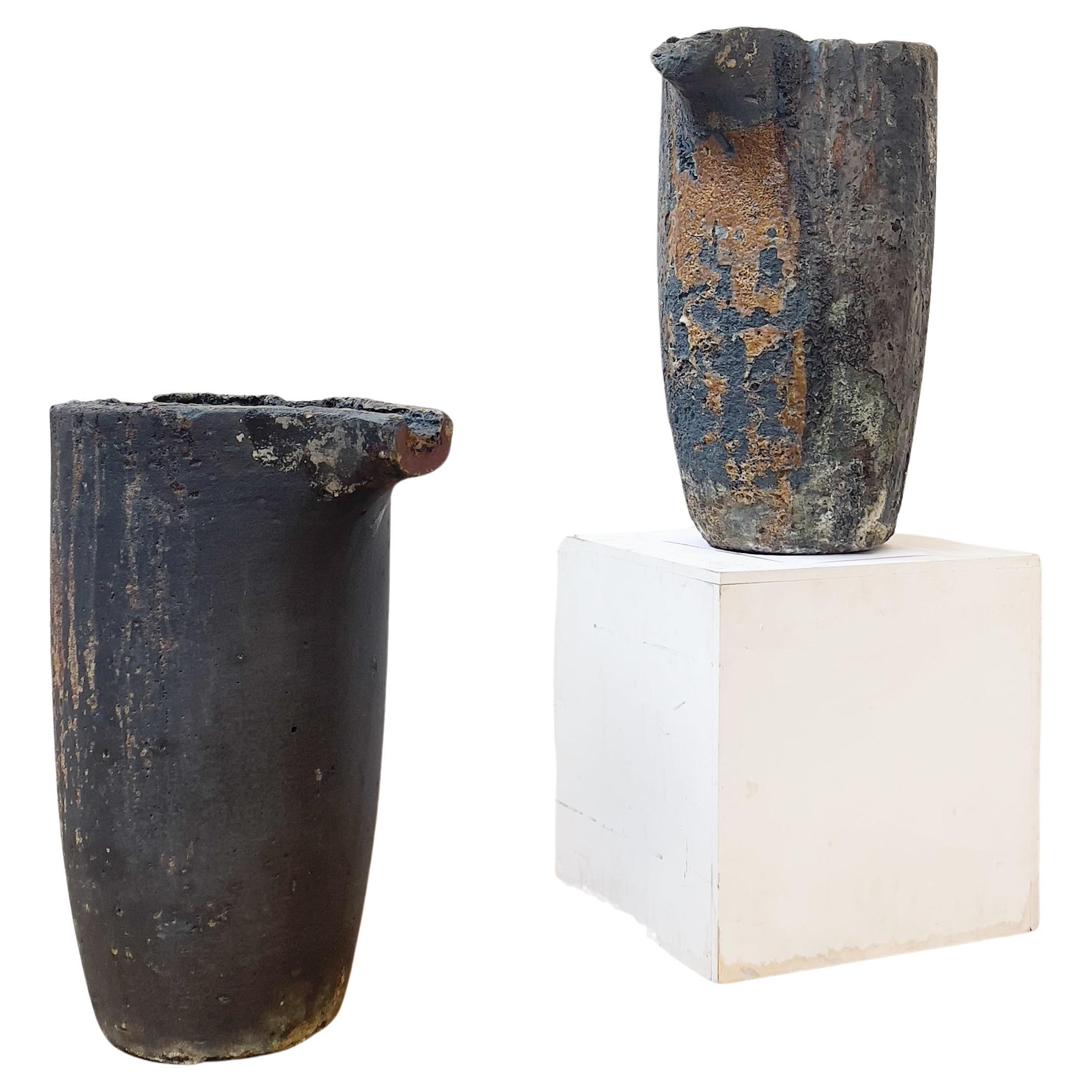 Pair of Early 20th Century Georgia Terracotta Pots, Signed William ...