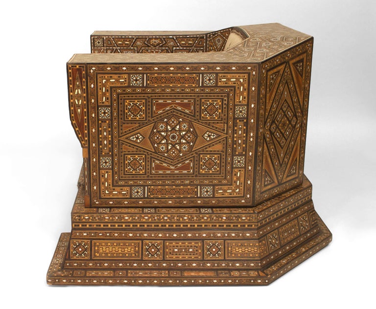 Early 20th Century Pair of Oversized Inlaid Syrian Club Chairs For Sale ...