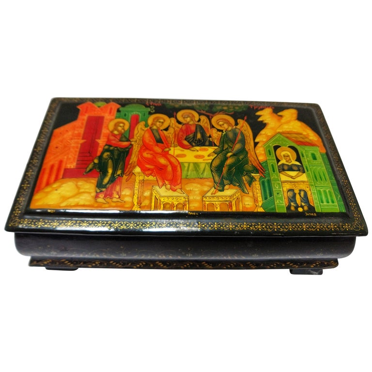 Early 20th Century Paper Mache Laquered Hand Painted and Signed Russian ...