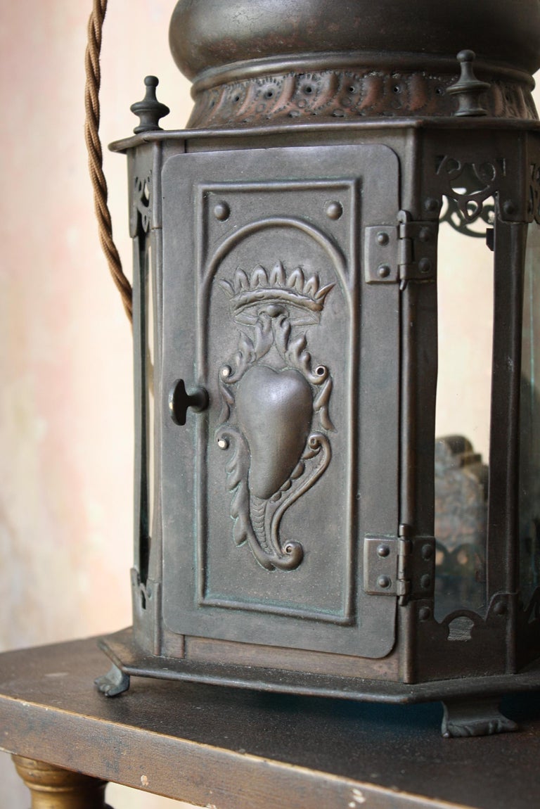 Early 20th Century Pierced and Pressed Copper Sacred Heart Catholic ...