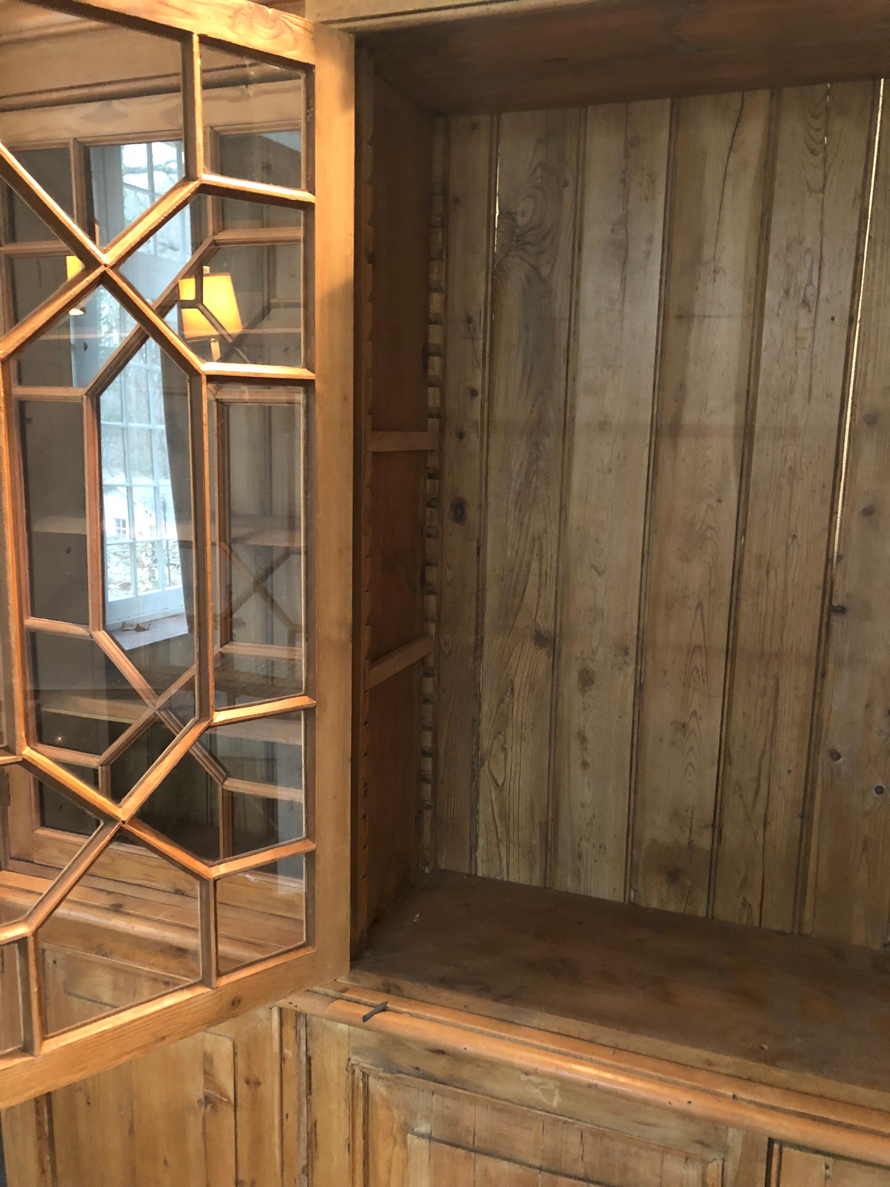 Early 20th Century Pine Breakfront For Sale at 1stDibs