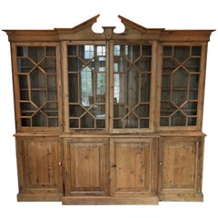 Early 20th Century Pine Breakfront For Sale at 1stDibs