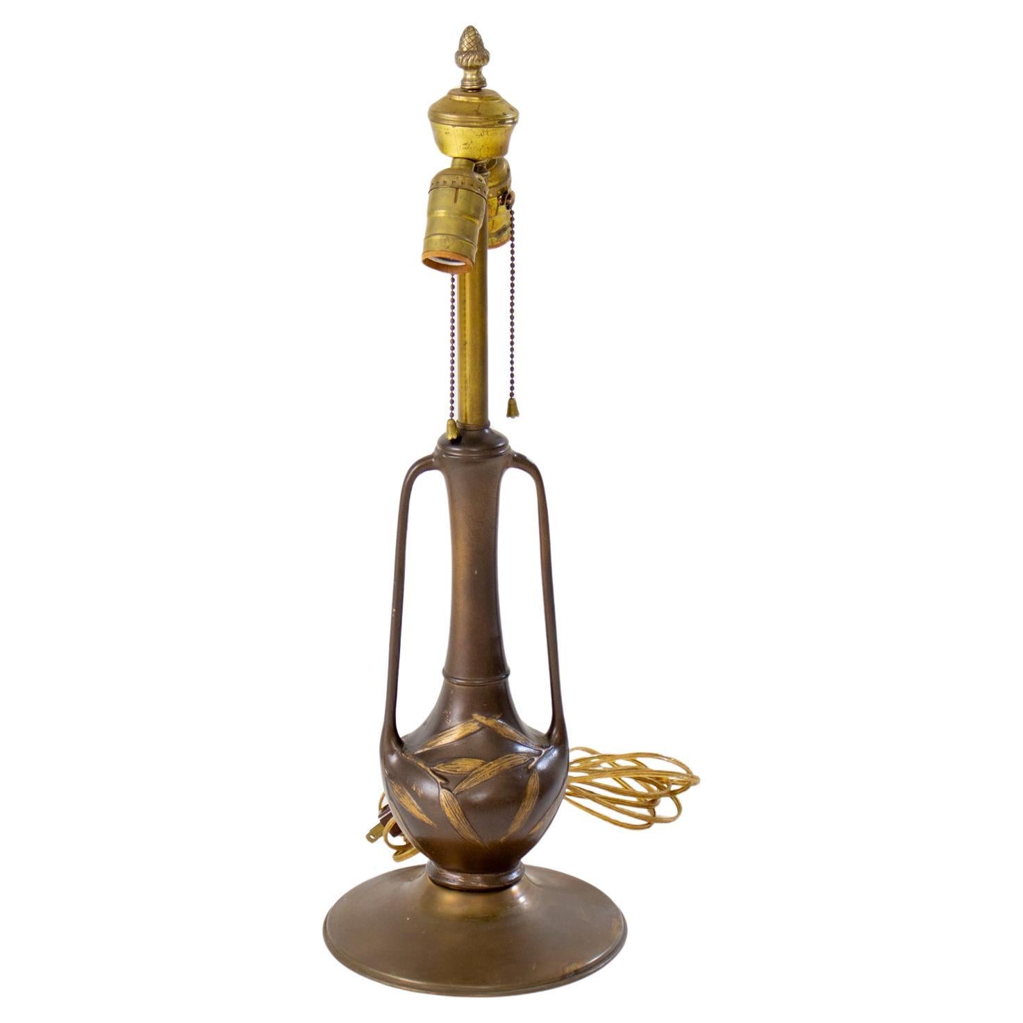 Early 20th Century Miller Panel Lamp with Curved Caramel Glass For Sale ...