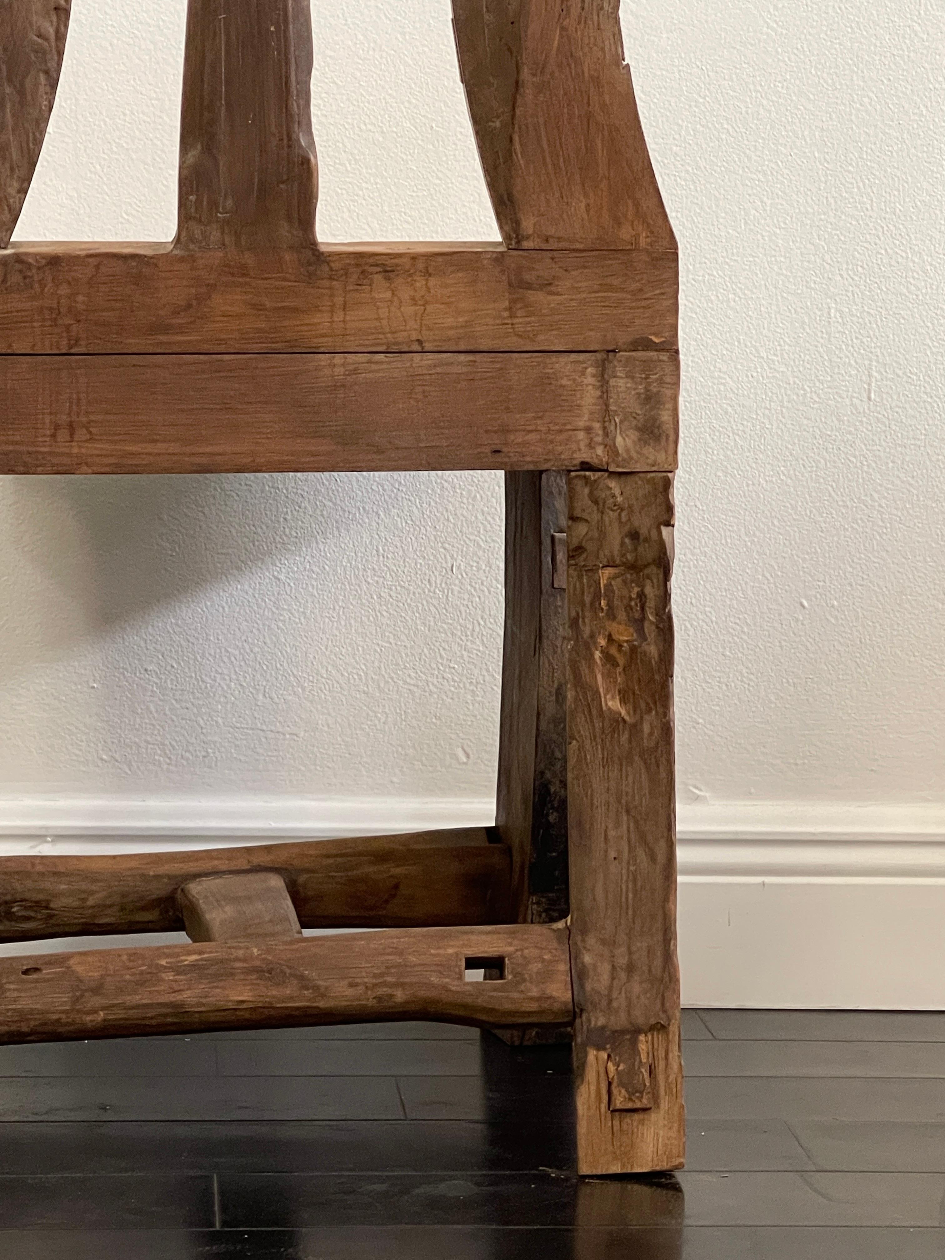 Early 20th Century Rustic Spanish Shaker Chair For Sale at 1stDibs